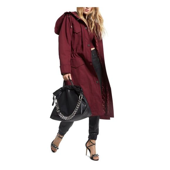Michael Kors | Jackets & Coats | Michael Kors Womens Maroon Zippered ...